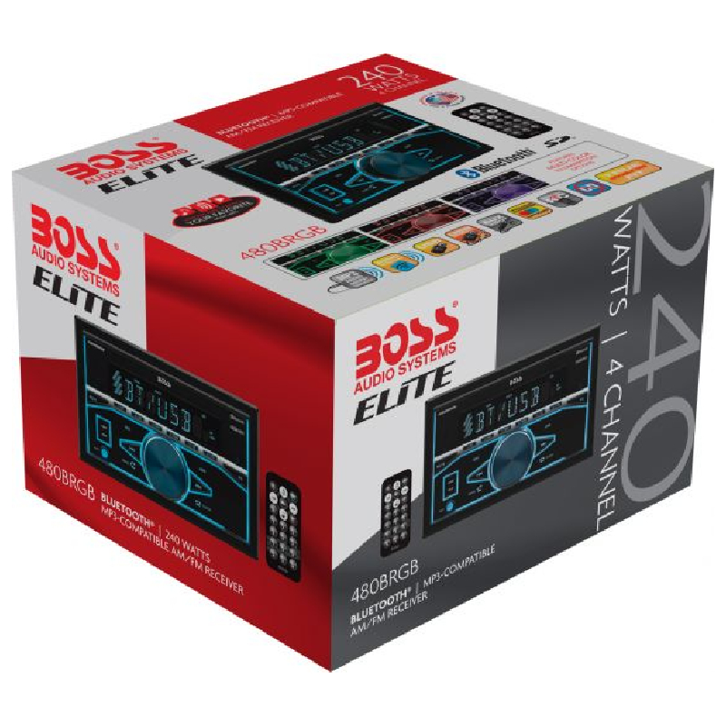 Boss Elite 480BRGB 2-DIN Digital Media Receiver with Bluetooth | Multi ...