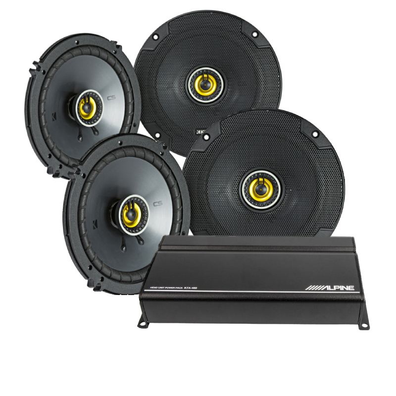 Kicker 46CSC654-Bundle2 Speakers and Alpine KTA-450 Amplifier Upgrade Kit
