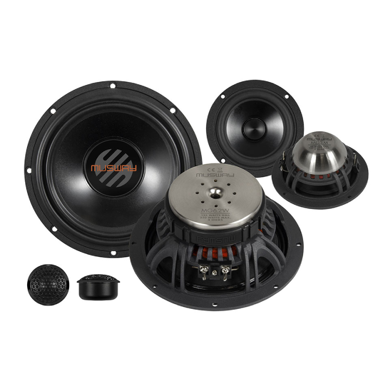 Musway MG6.3A 6.5" 125W RMS 4 Ohm Active 3-way Component System Speakers