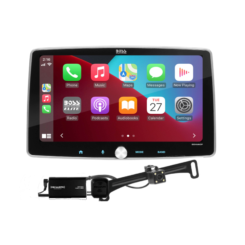 Boss Elite BE10ACP-C-Bundle: 1-DIN 10” Digital Media Receiver w/Camera ...